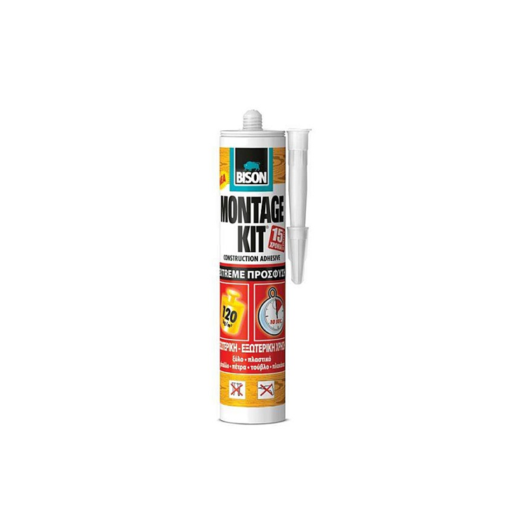 ΚΟΛΛΑ MONTAGE KIT EXTREME ΠΡΟΣΦΥΣΗ ΦΥΣΙΓΓΑ 370gr BISON - SKmetal