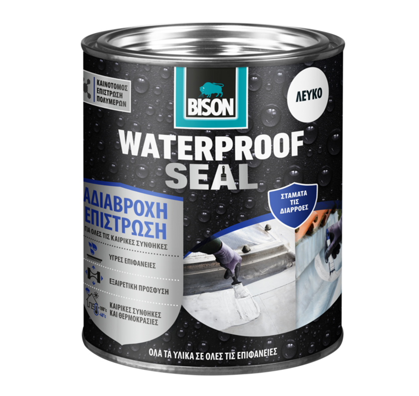 ΕΠΑΛΕΙΦΟΜΕΝΟ ΣΤΕΓΑΝΩΤΙΚΟ WATERPROOF SEAL WHITE TI 1KG*6EL BISON - SKmetal